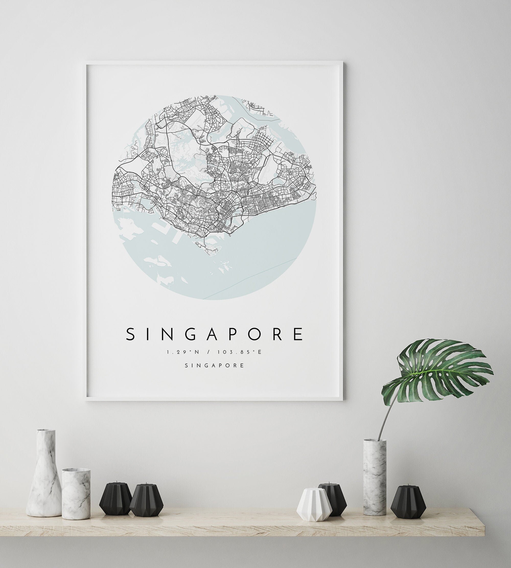 Singapore Map Singapore Poster Singapore Map Poster | Etsy