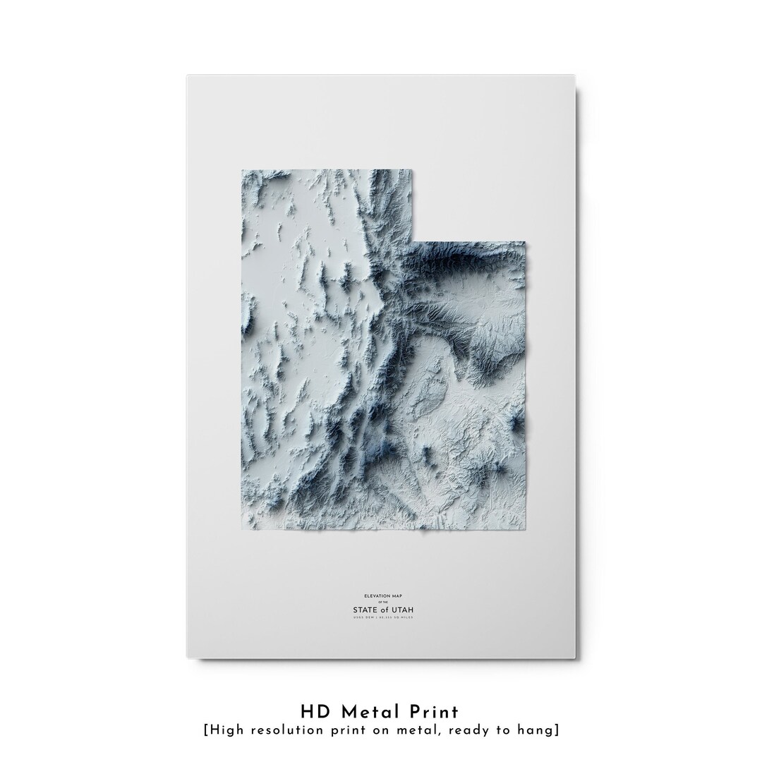 Utah Map, Utah State Map Print, Map Artwork, Utah Landscape, Geology ...