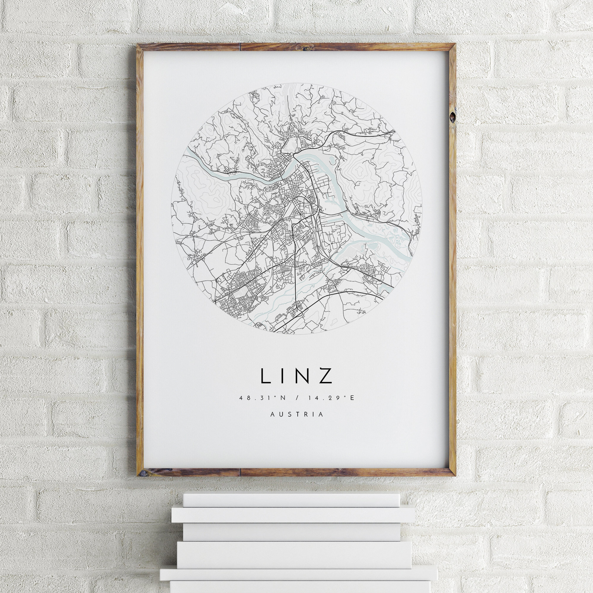 Linz Map Linz Austria City Map Home Town Map Linz Print - Etsy