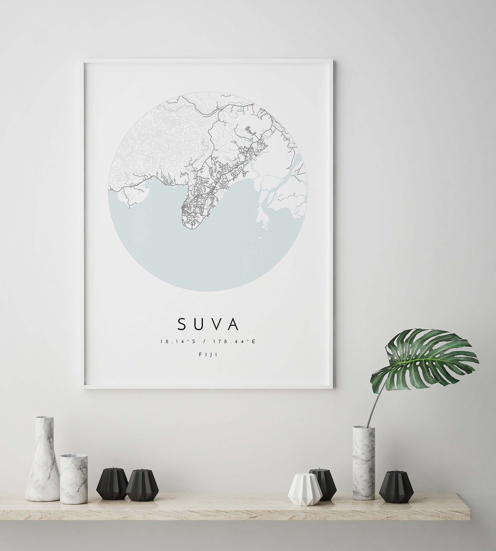 Suva Map, Suva, Fiji, City Map, Home Town Map, Suva Print, Wall Art ...