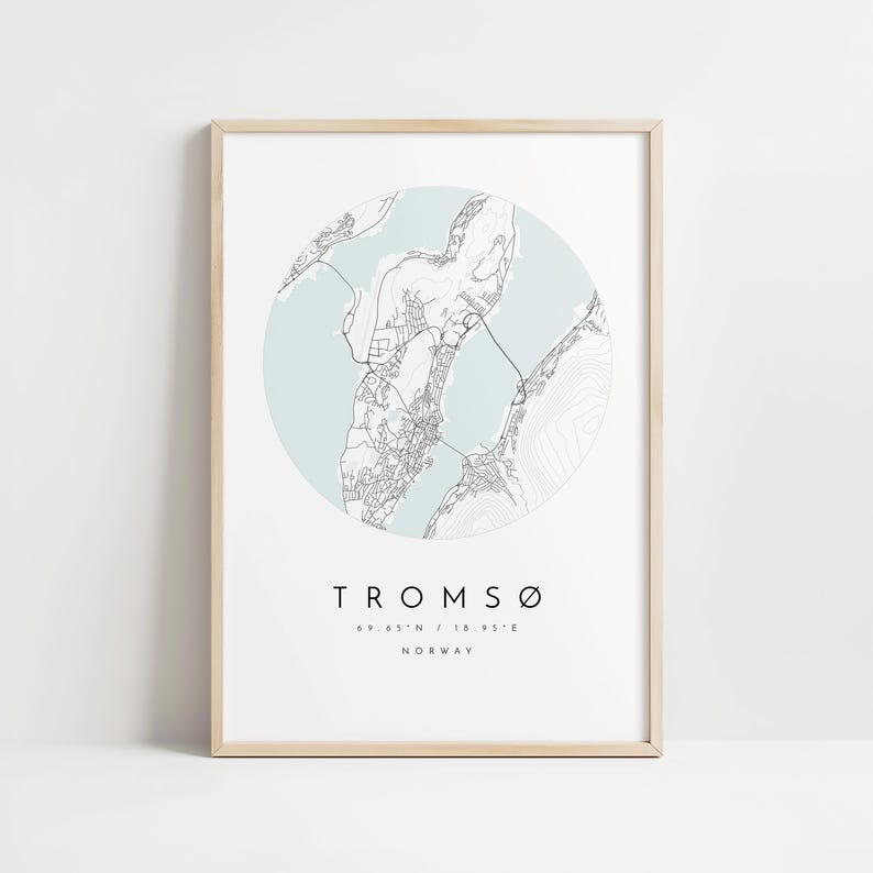Tromsø Map, Tromso, Norway, City Map, Home Town Map, Tromsø Print, Wall ...