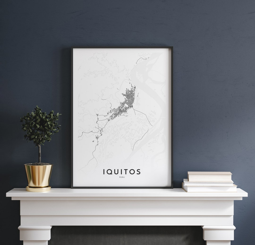 Iquitos Map, Iquitos, Peru, City Map Print, Map Poster, Map Print ...