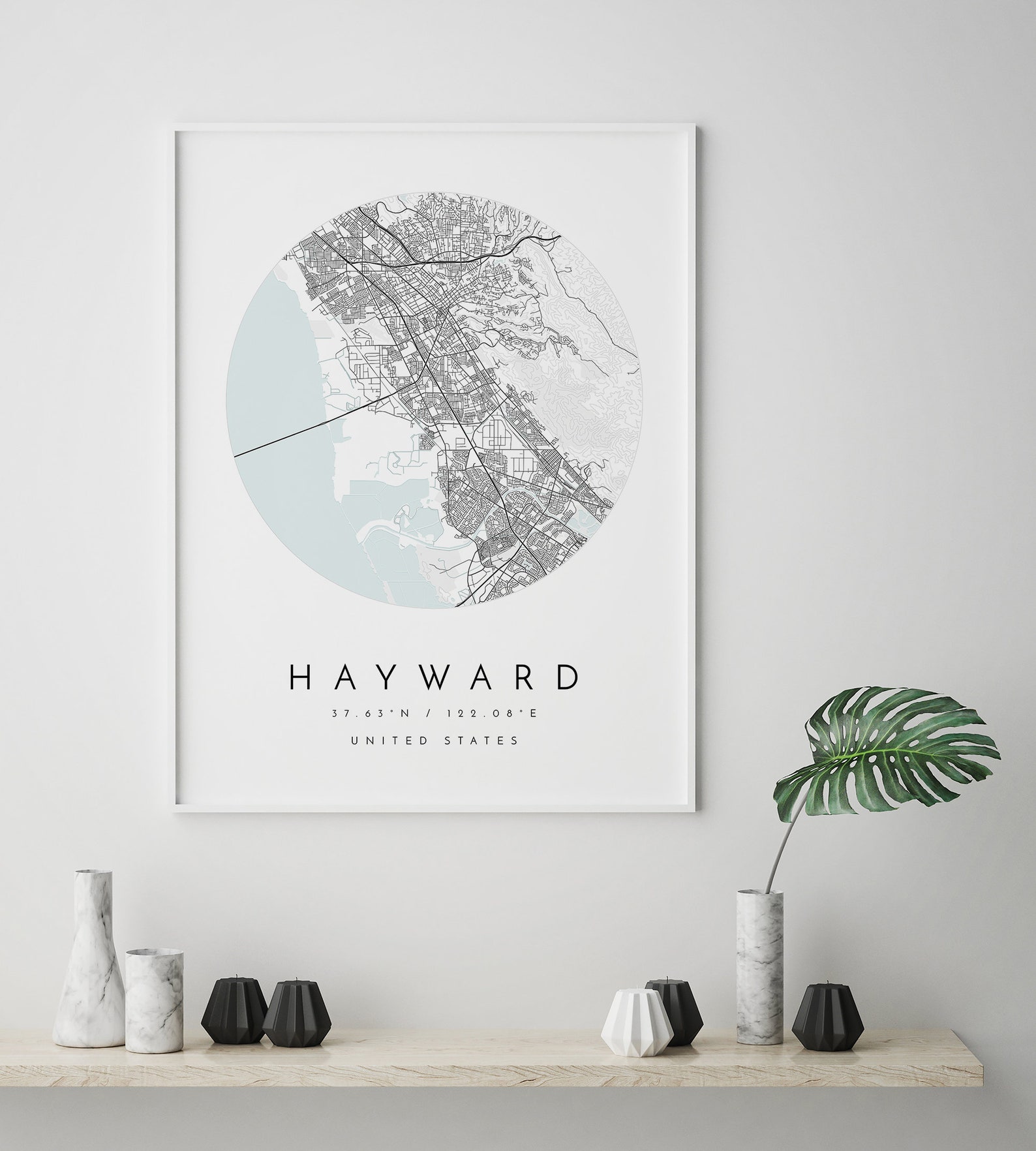 Hayward Map Hayward California City Map Home Town Map | Etsy