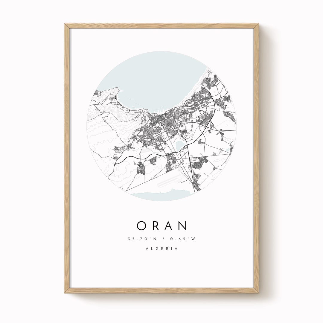 Oran Map, Oran, Algeria, City Map, Home Town Map, Oran Print, Wall Art ...