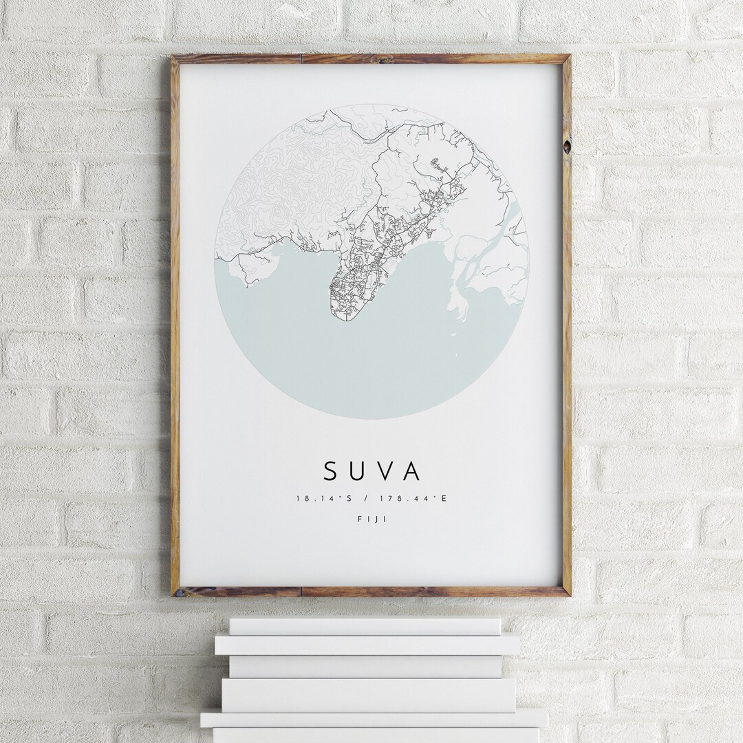 Suva Map, Suva, Fiji, City Map, Home Town Map, Suva Print, Wall Art ...