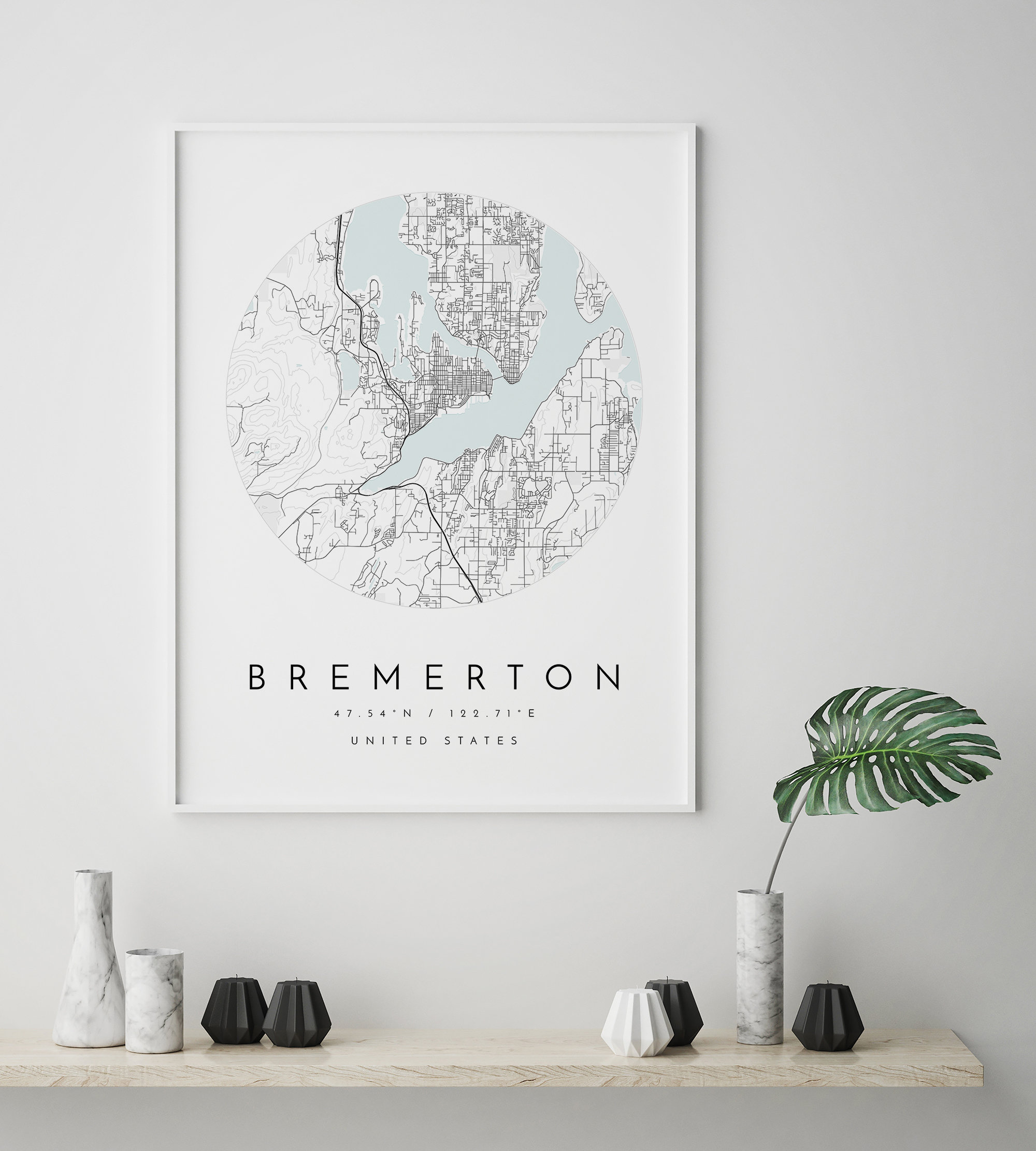Bremerton Map Bremerton Washington City Map Home Town Map | Etsy