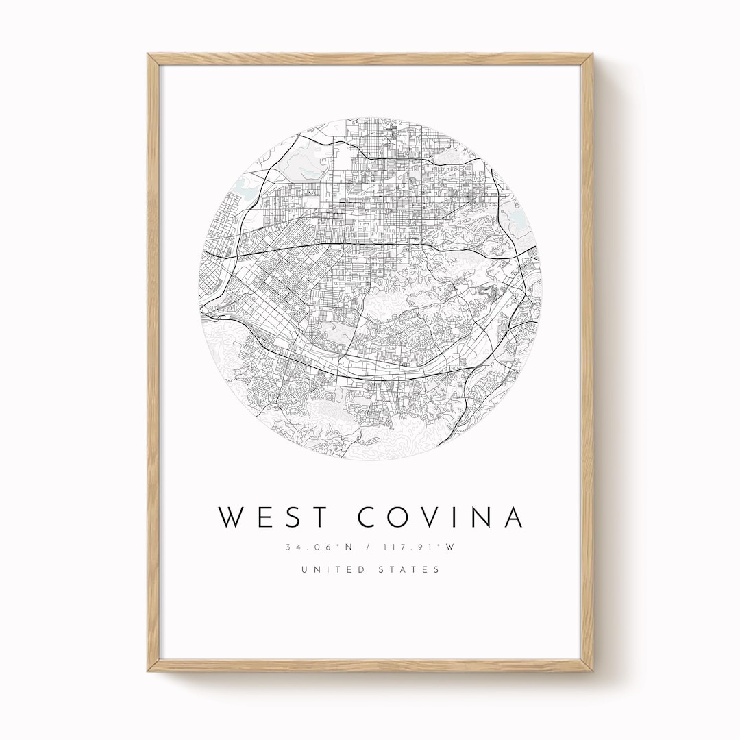 West Covina Map, West Covina, California, City Map, Home Town Map, West ...