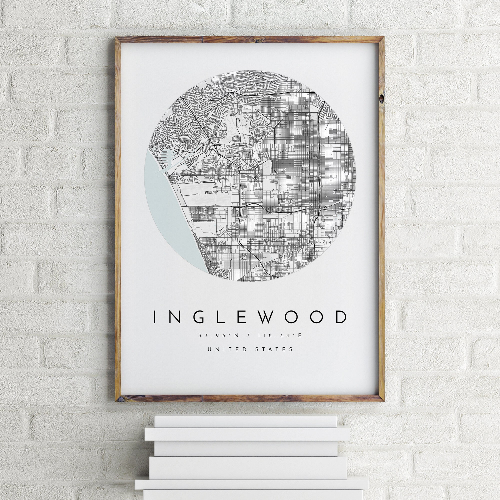 Inglewood Map Inglewood California City Map Home Town Map | Etsy