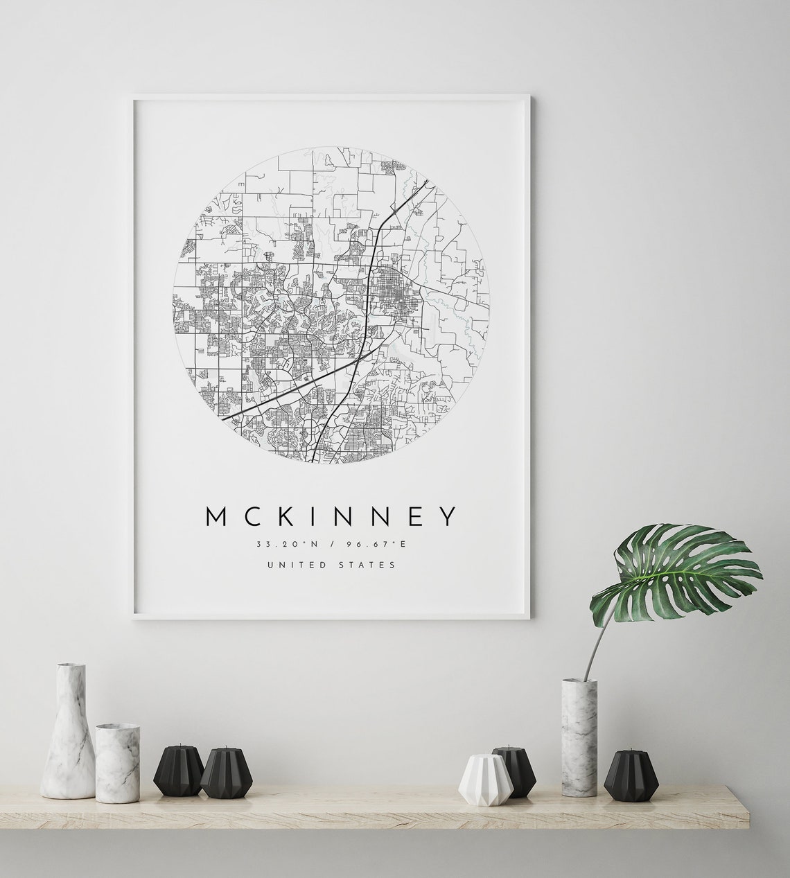 Mckinney Map, Mckinney, Texas, City Map, Home Town Map, Mckinney Print ...