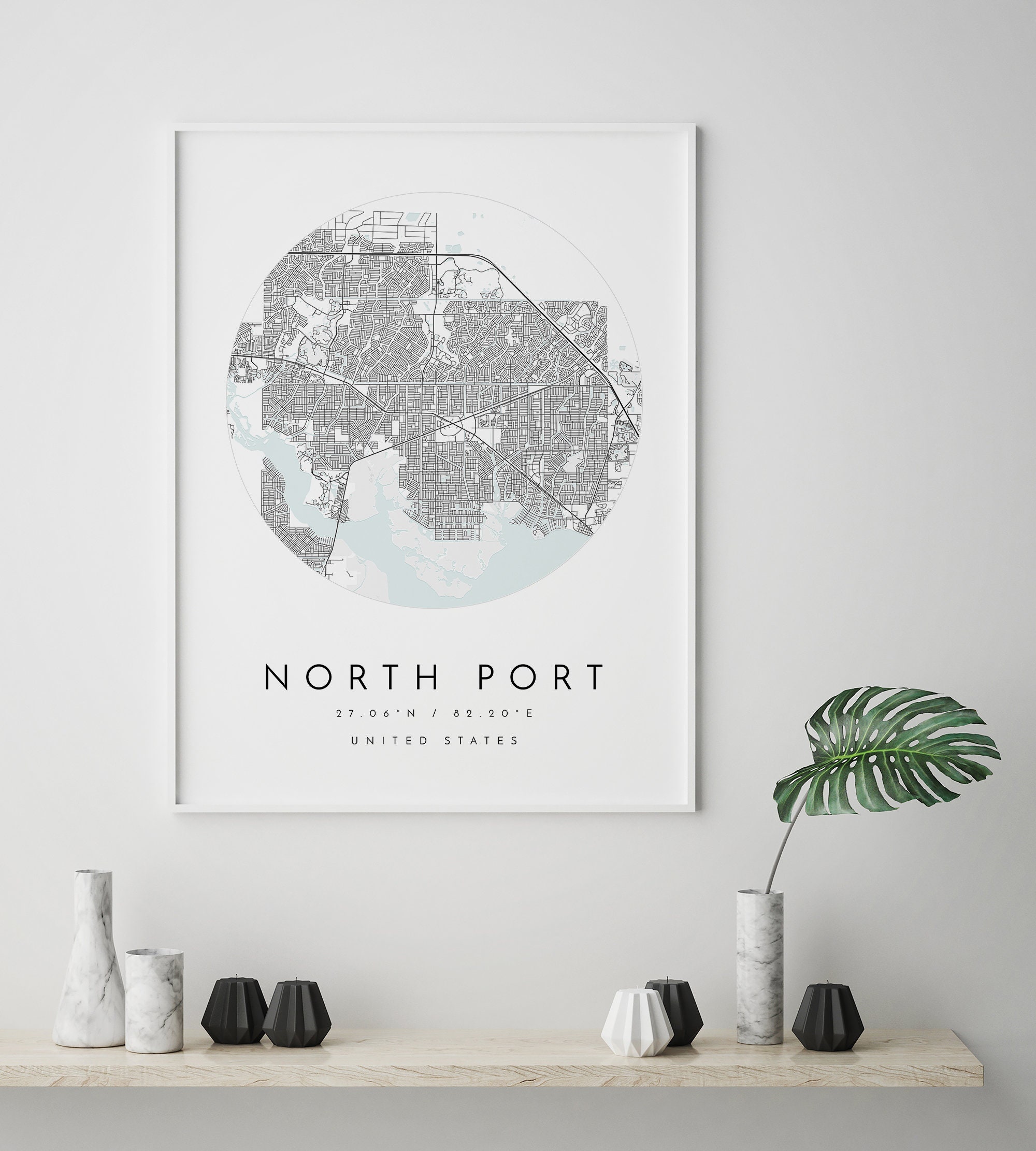 North Port Map North Port Florida City Map Home Town Map - Etsy