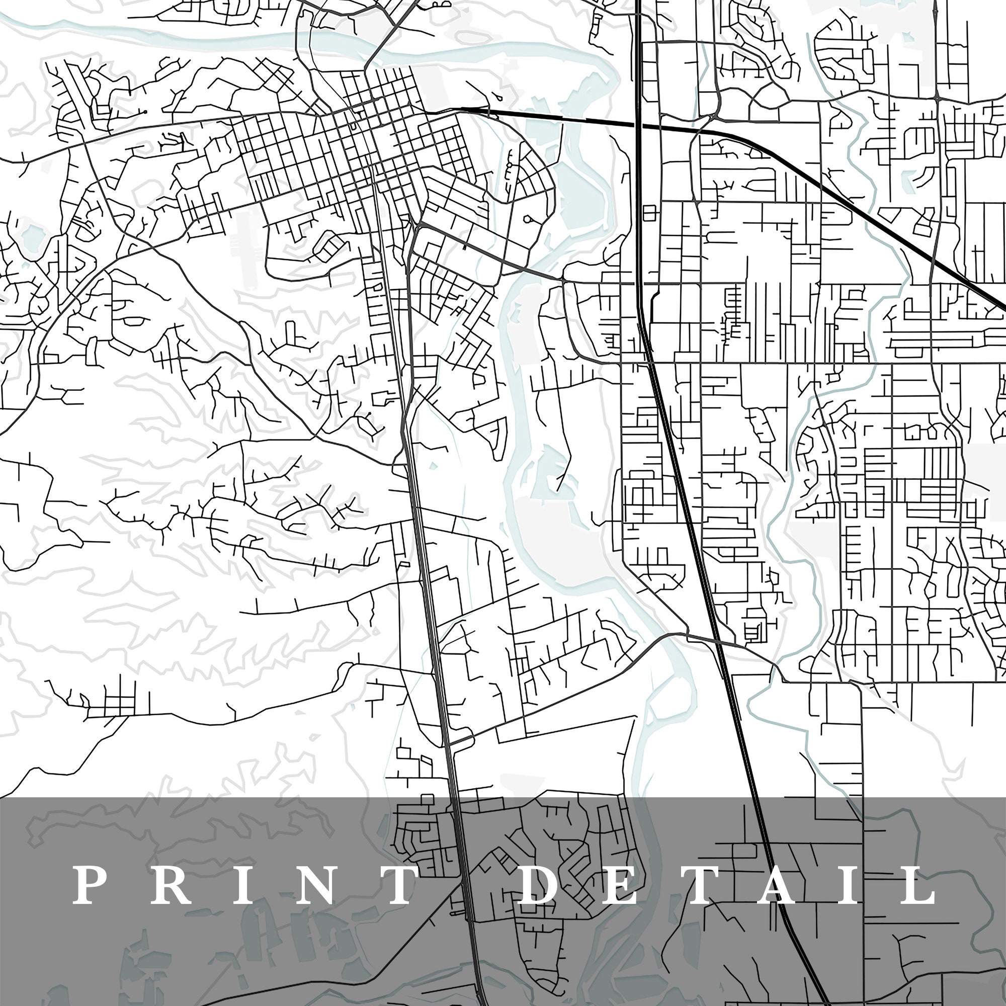 Redding Map Redding California City Map Home Town Map - Etsy