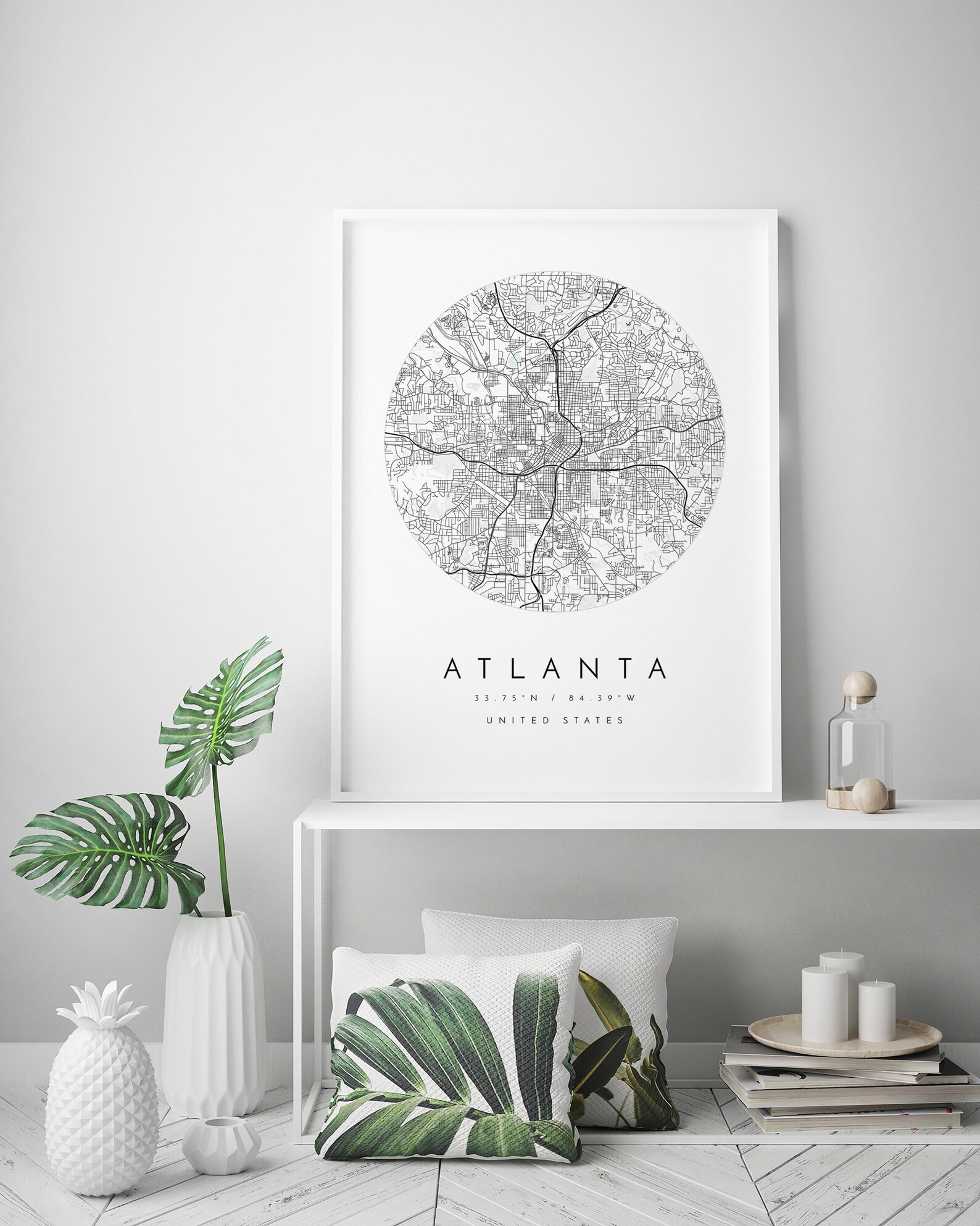 Atlanta Map Minimalist Map Atlanta Print Atlanta Poster | Etsy