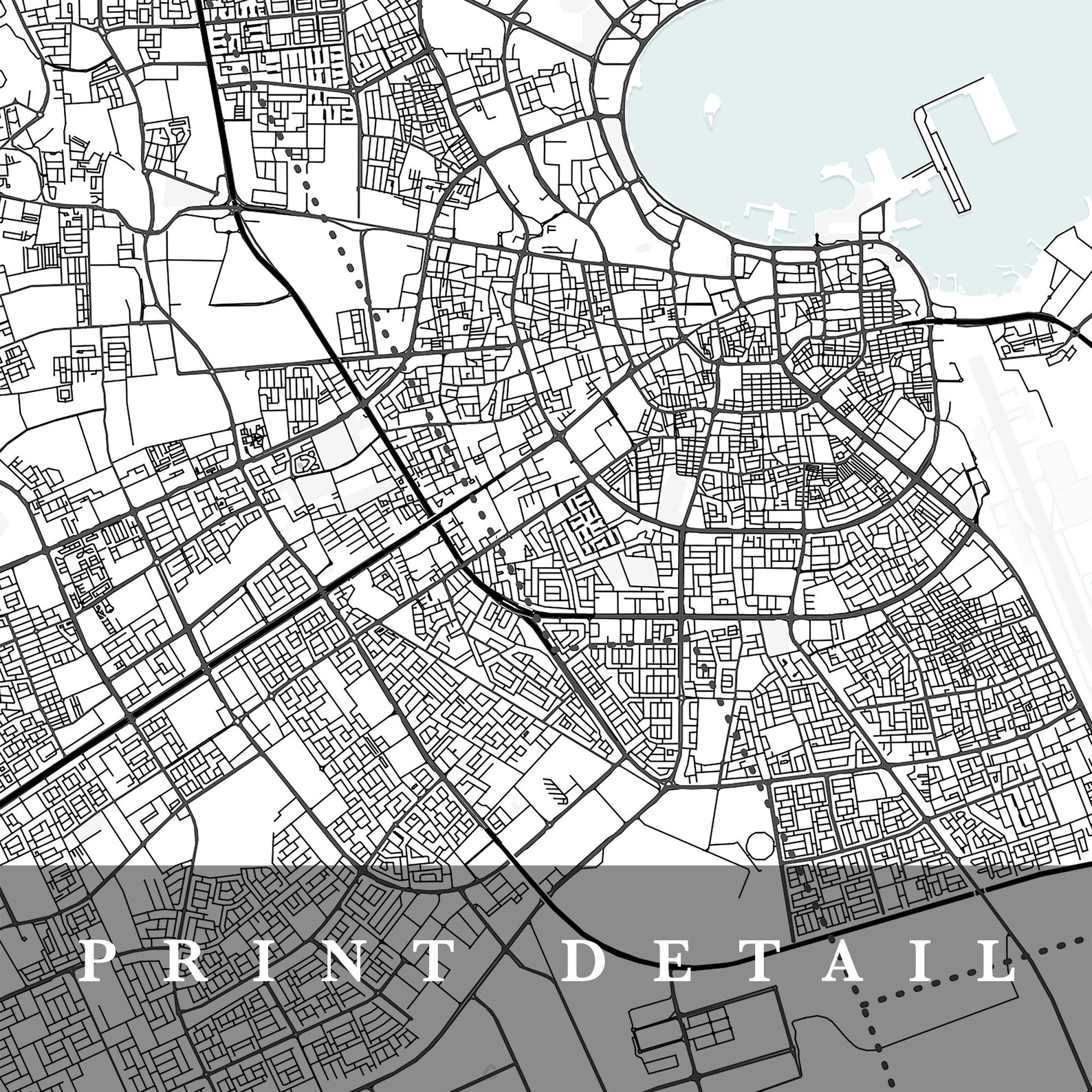 Doha Map Doha Qatar City Map Home Town Map Doha Print | Etsy