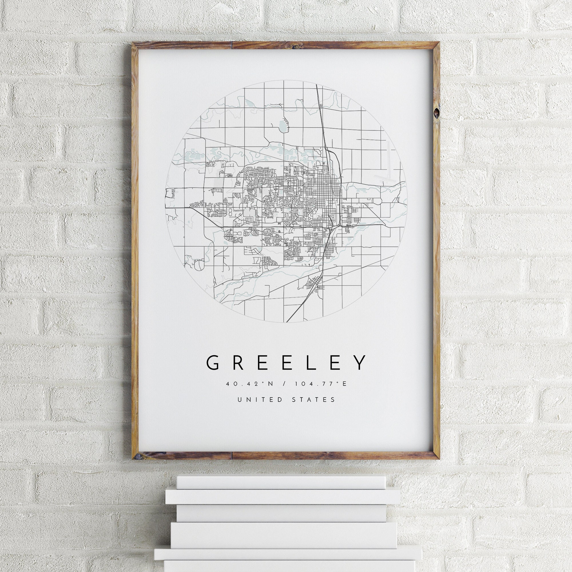 Greeley Map Greeley Colorado City Map Home Town Map - Etsy