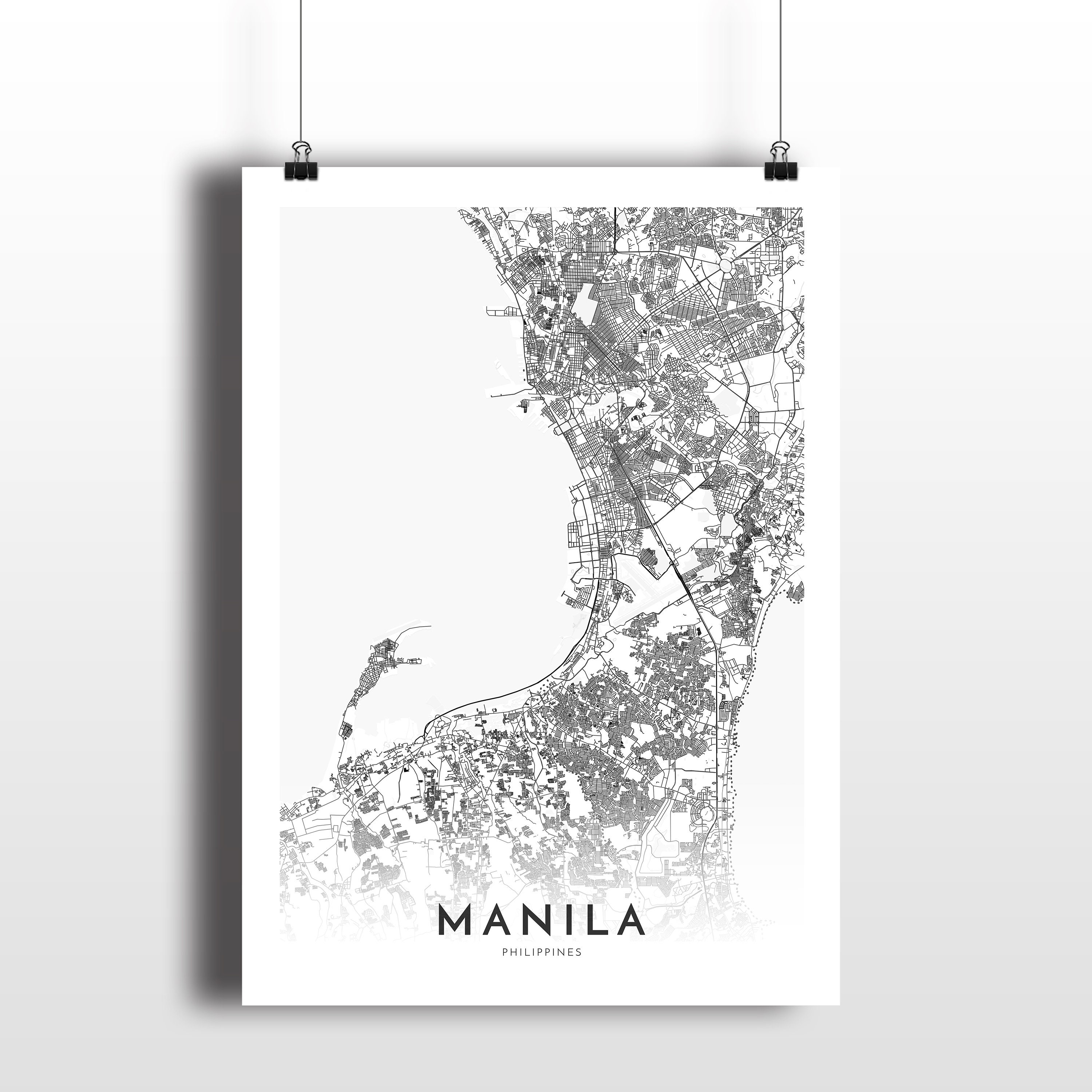 Manila Map Manila Philippines City Map Print Map Poster - Etsy