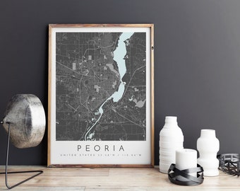 Peoria Map Print - Etsy