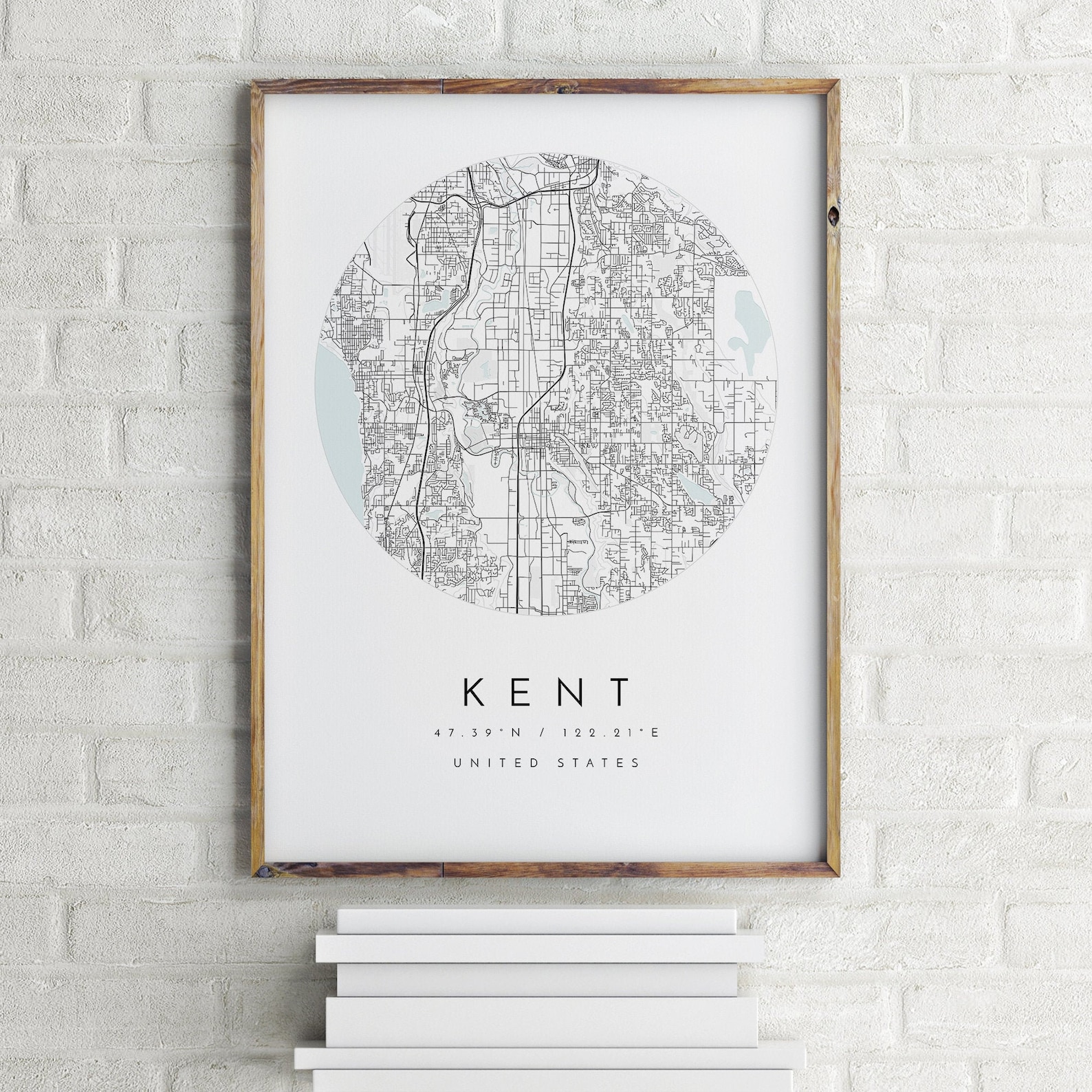 Kent Map Kent Washington City Map Home Town Map Kent - Etsy