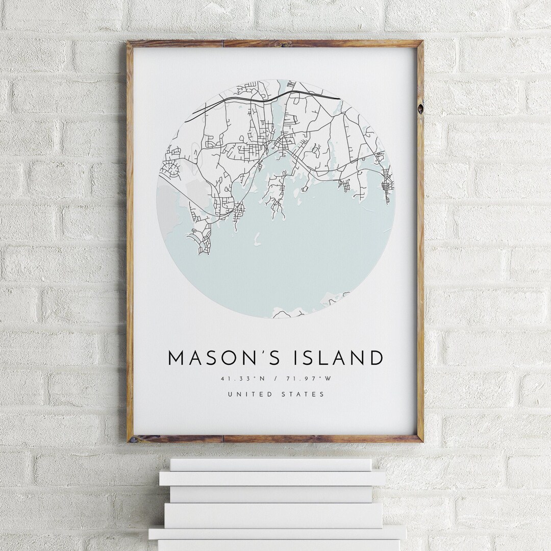Masons Island Map, Masons Island Poster, Masons Island Map Poster ...