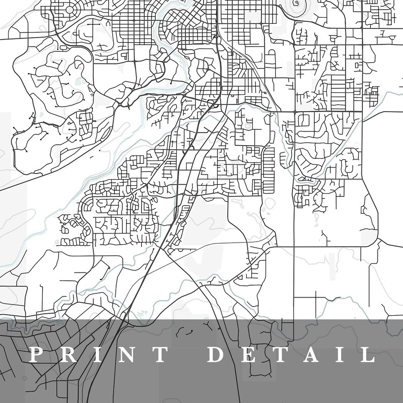 Bend Map Bend Oregon City Map Home Town Map Bend Print | Etsy