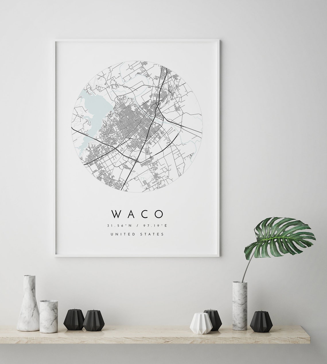 Waco Map, Waco, Texas, City Map, Home Town Map, Waco Print, Wall Art ...