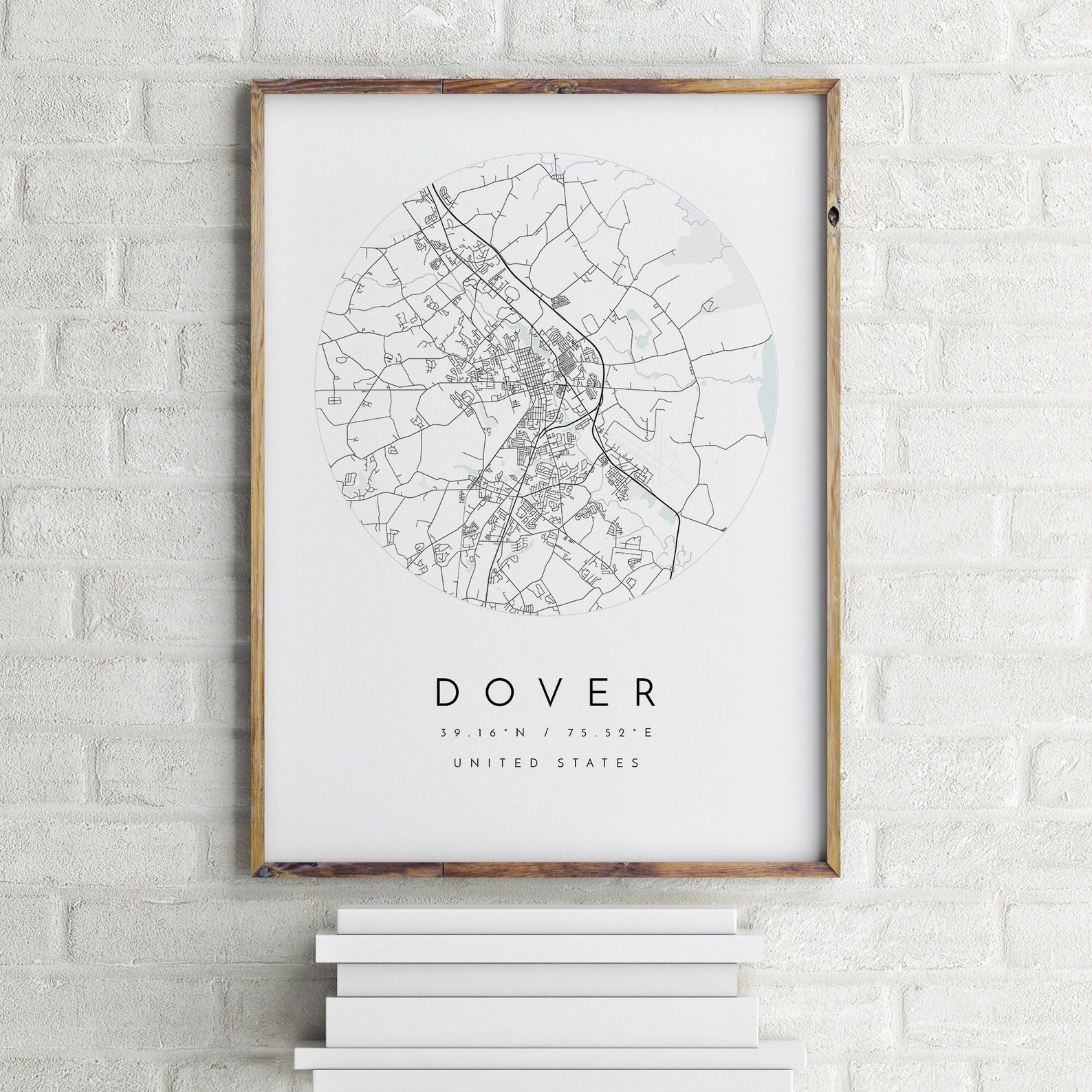 Dover Map Dover Delaware City Map Home Town Map Dover - Etsy