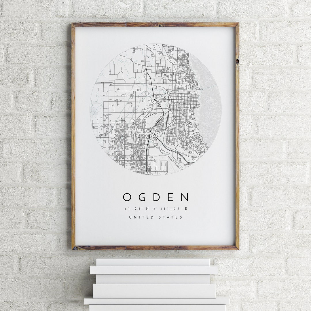 Ogden Map, Ogden, Utah, City Map, Home Town Map, Ogden Print, Wall Art ...