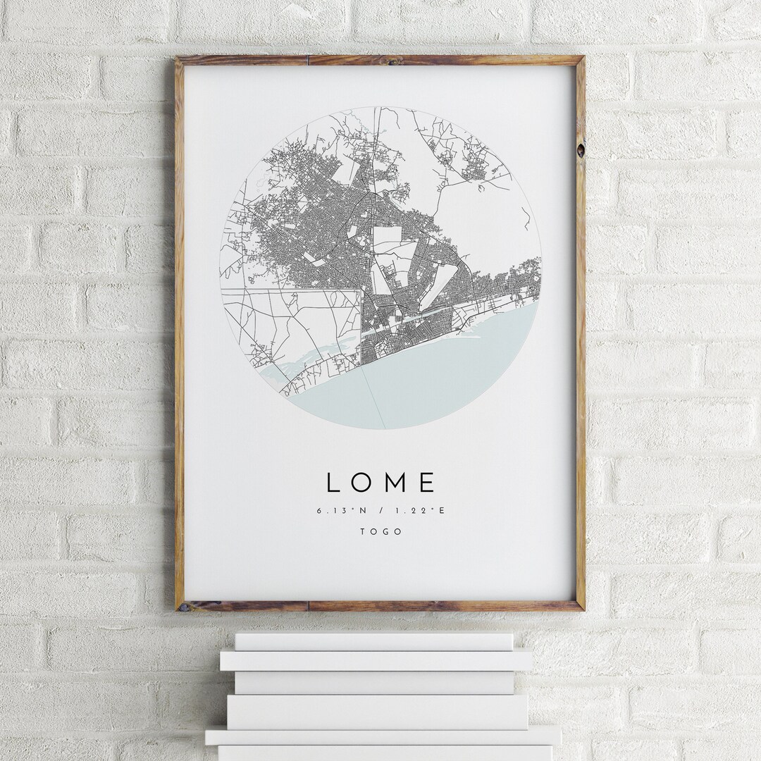 Lome Map, Lome, Togo, City Map, Home Town Map, Lome Print, Wall Art ...