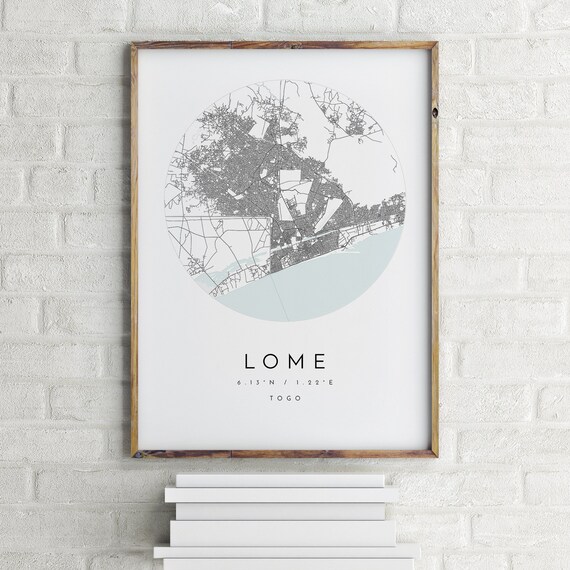 Lome Map Lome Togo City Map Home Town Map Lome Print | Etsy