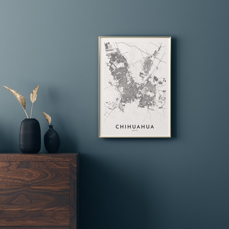 Chihuahua Map Chihuahua Mexico City Map Print Map Poster - Etsy UK