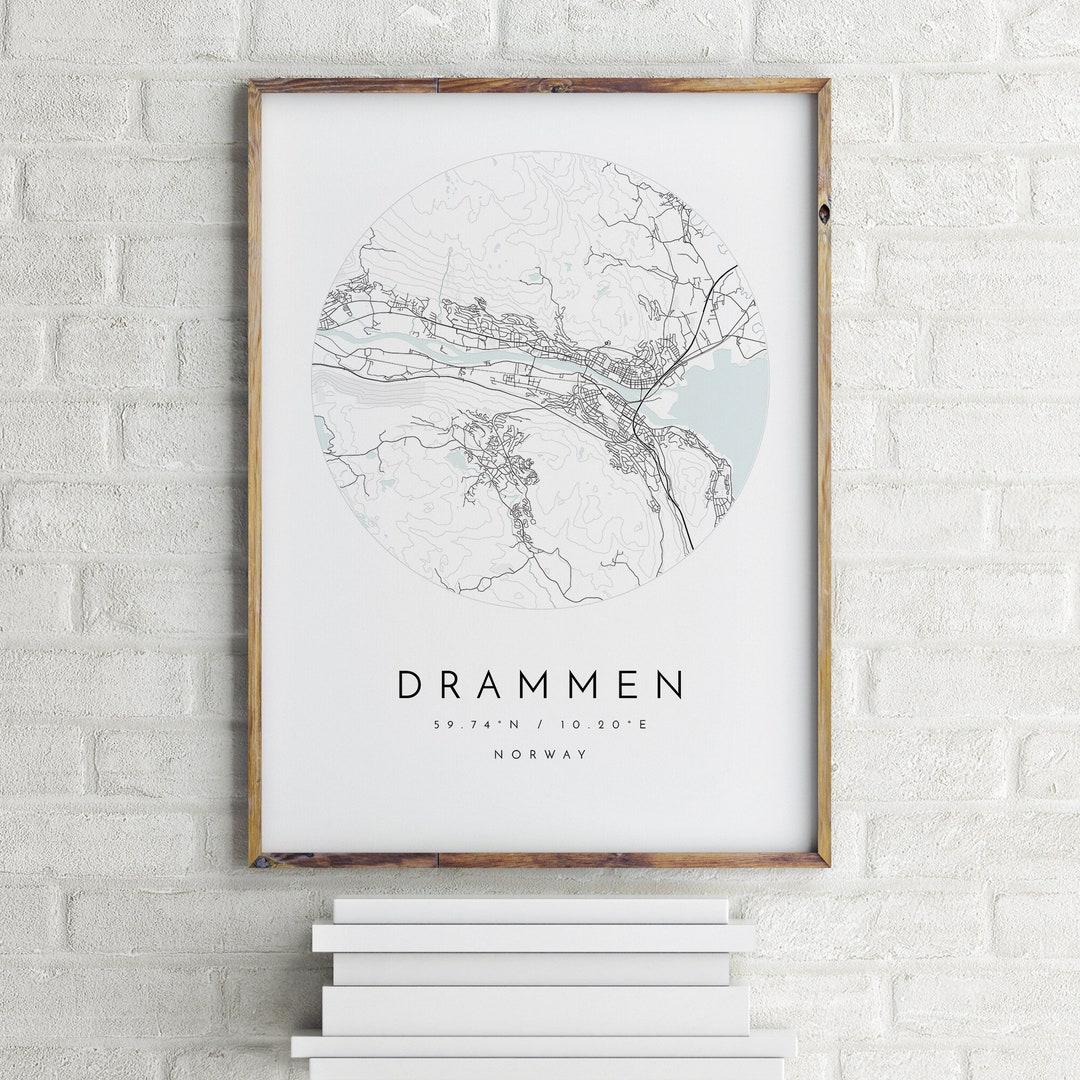 Drammen Map, Drammen, Norway, City Map, Home Town Map, Drammen Print ...