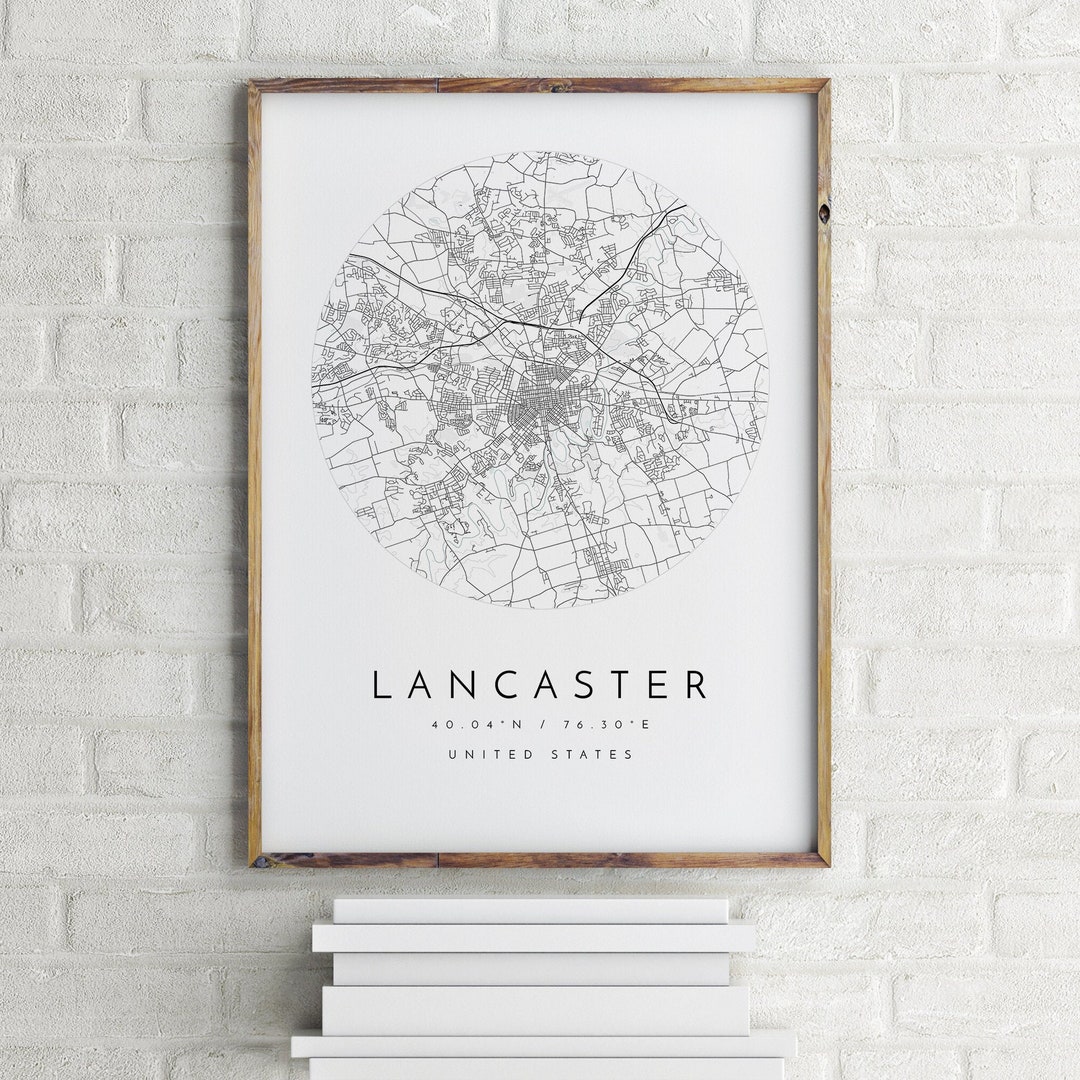 Lancaster Map, Lancaster, Pennsylvania, City Map, Home Town Map ...