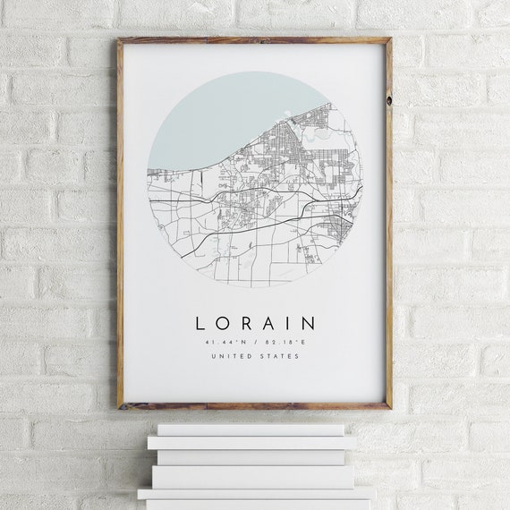 Lorain Map Lorain Ohio City Map Home Town Map Lorain - Etsy Hong Kong