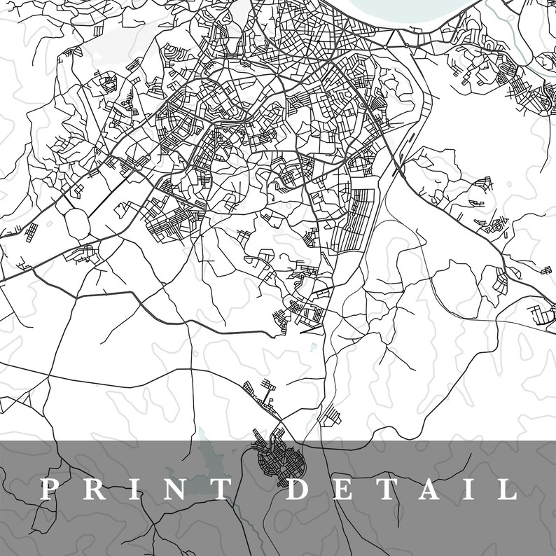 Tangier Map, Tangier, Morocco, City Map, Home Town Map, Tangier Print ...