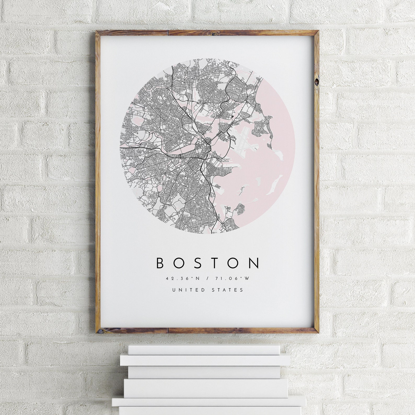 City Map Boston Map Minimalist Map Boston Print Boston - Etsy