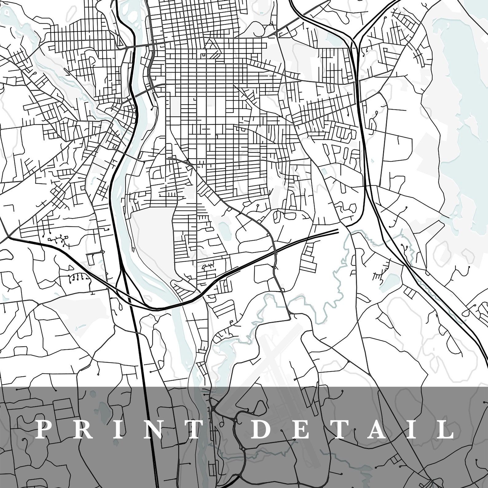 Manchester Map Manchester New Hampshire City Map Home Town | Etsy