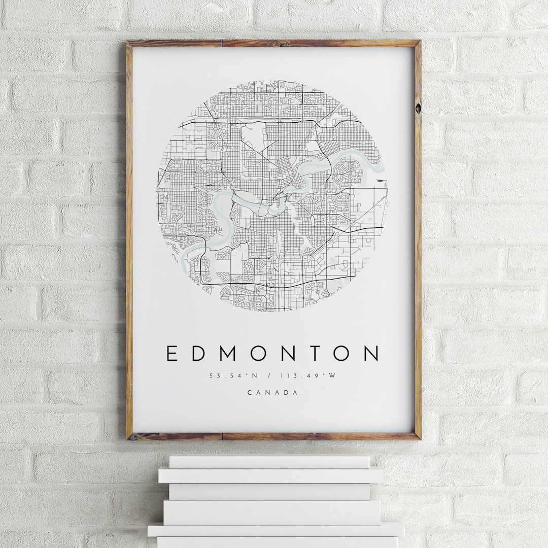 Edmonton Map, Edmonton Map, Minimalist Map, Edmonton Print, Edmonton ...