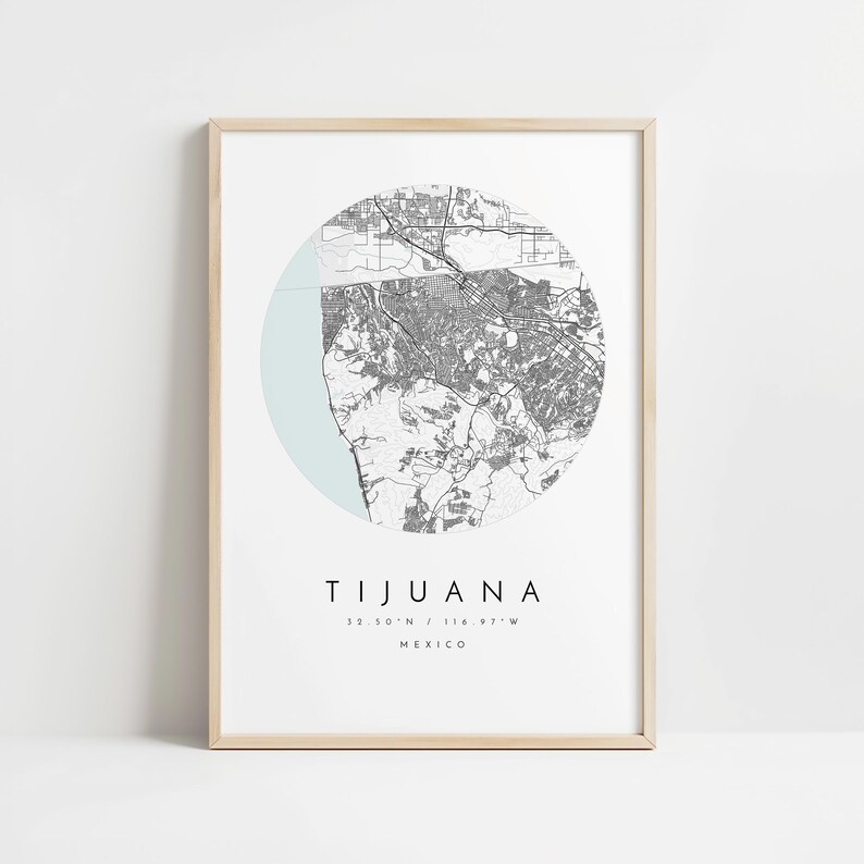 Tijuana Map, Minimalist Map, Tijuana, Tijuana Print, Tijuana Poster ...
