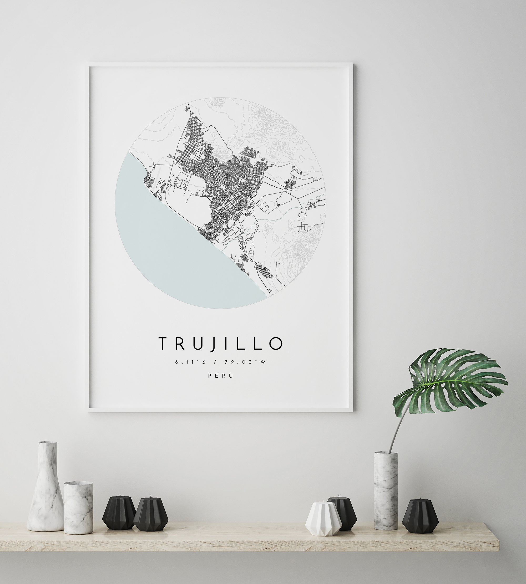 Mapa de Trujillo Trujillo Perú Mapa de la ciudad Mapa de | Etsy México