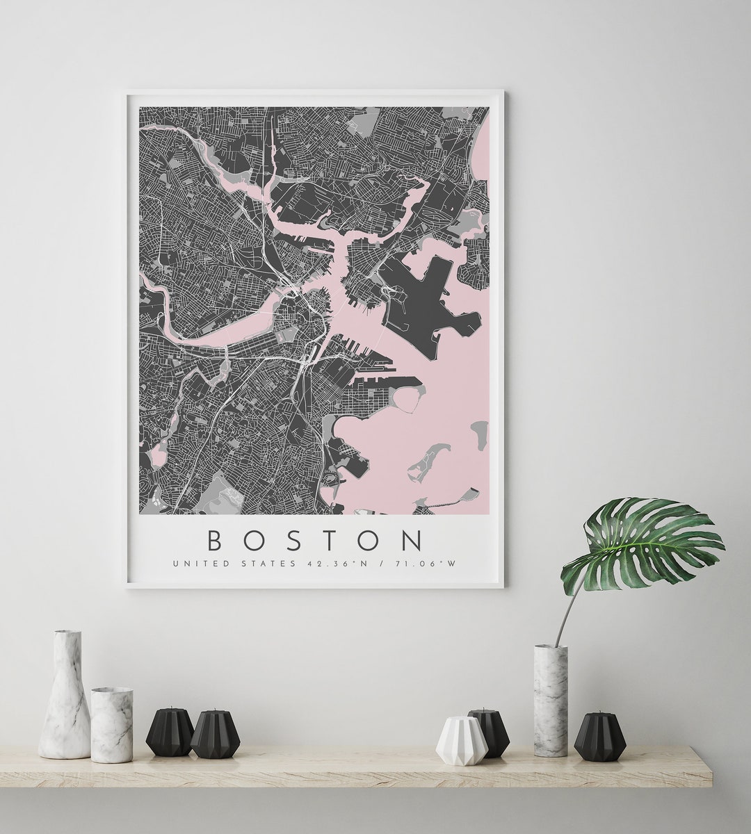 City Map Print Boston Map Print Boston Print Boston Map - Etsy