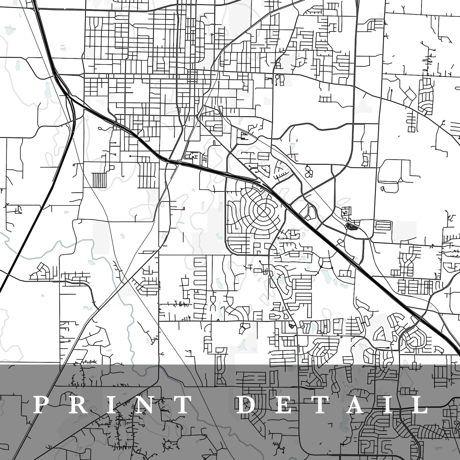 Denton Map Denton Texas City Map Home Town Map Denton - Etsy
