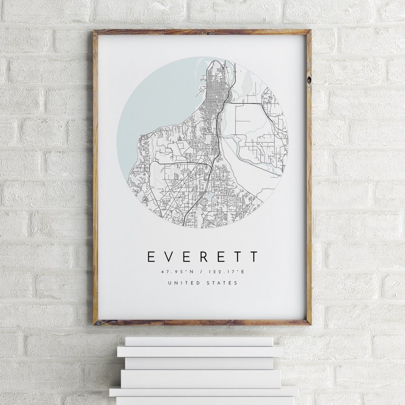 Everett Map, Everett, Washington, City Map, Home Town Map, Everett ...