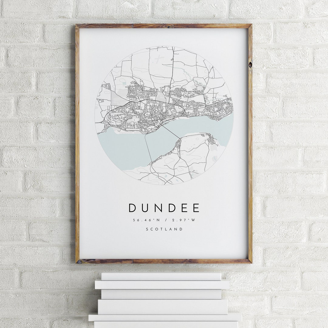 Dundee Map, Dundee, Scotland, City Map, Home Town Map, Dundee Print ...