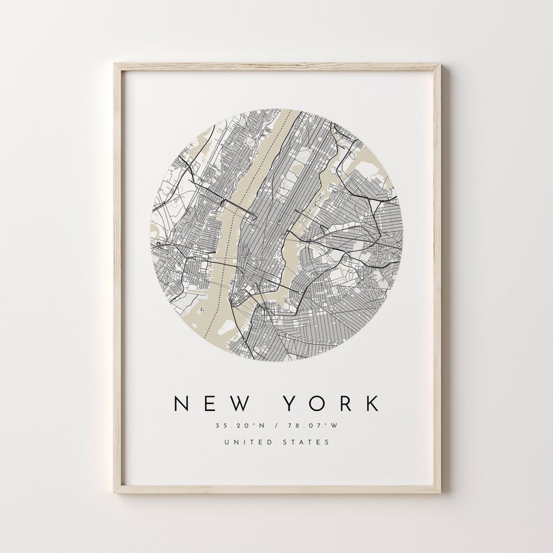 Personalized Map Print, Set of Four, Map Prints, Custom Locations, City ...