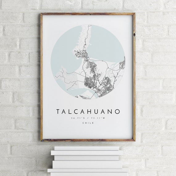 Talcahuano Map Talcahuano Chile City Map Home Town Map | Etsy