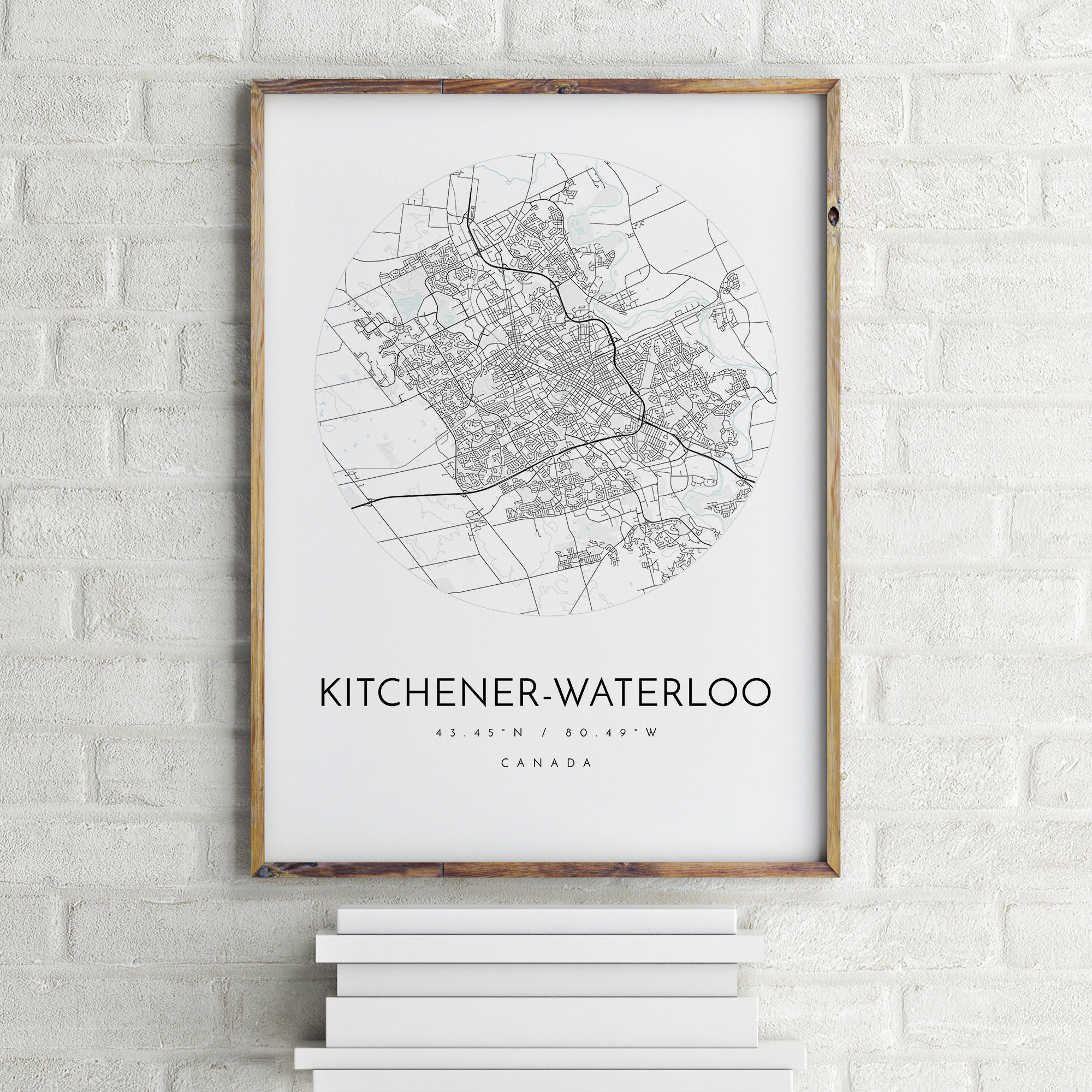Kitchener-waterloo Map Kitchener-waterloo Canada City Map - Etsy