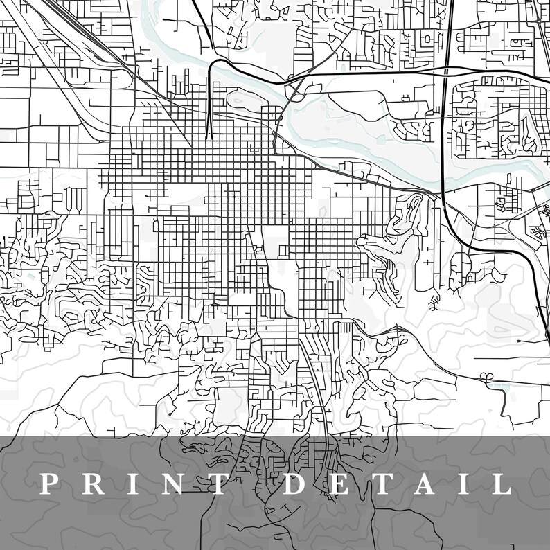 Eugene Map, Eugene, Oregon, City Map, Home Town Map, Eugene Print, Wall ...