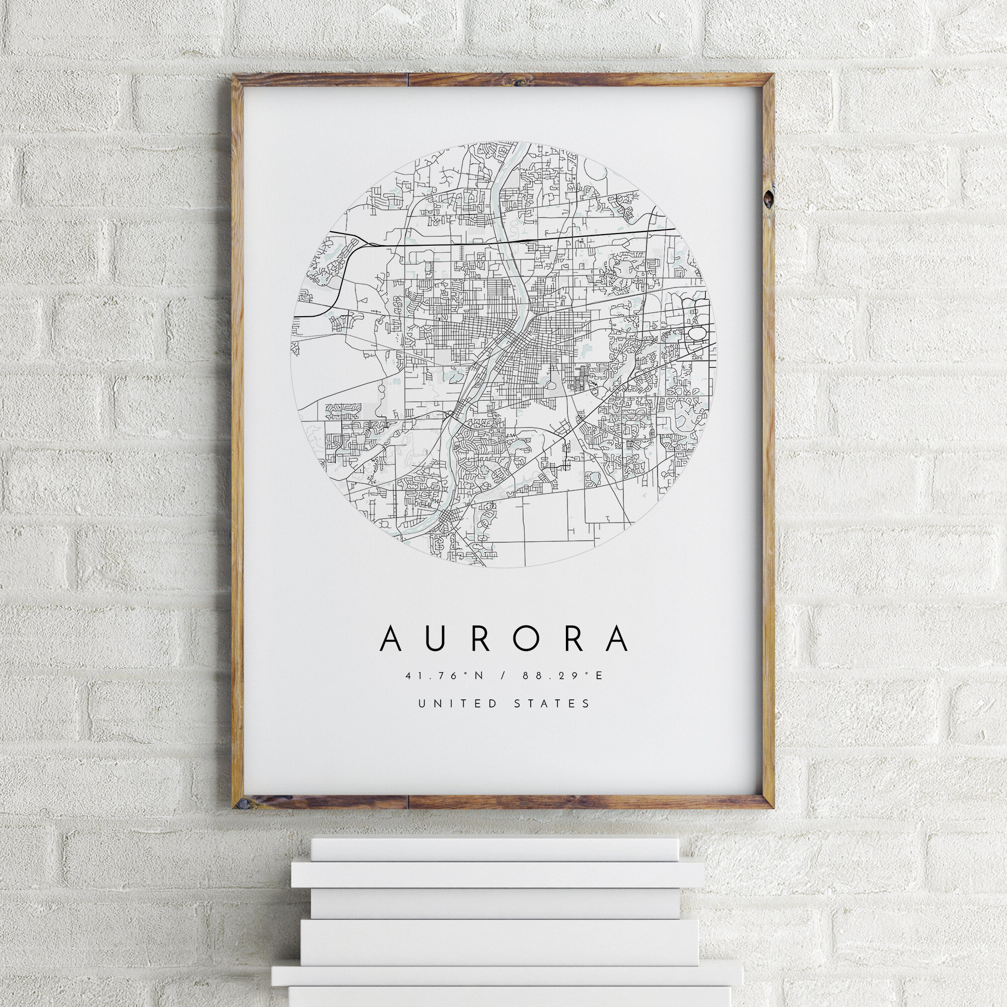 Aurora Map, Aurora, Illinois, City Map, Home Town Map, Aurora Print ...