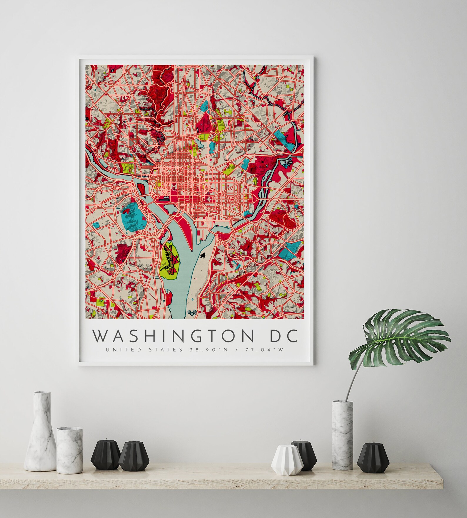 Washington DC Map Print Washington DC Print Washington Dc | Etsy