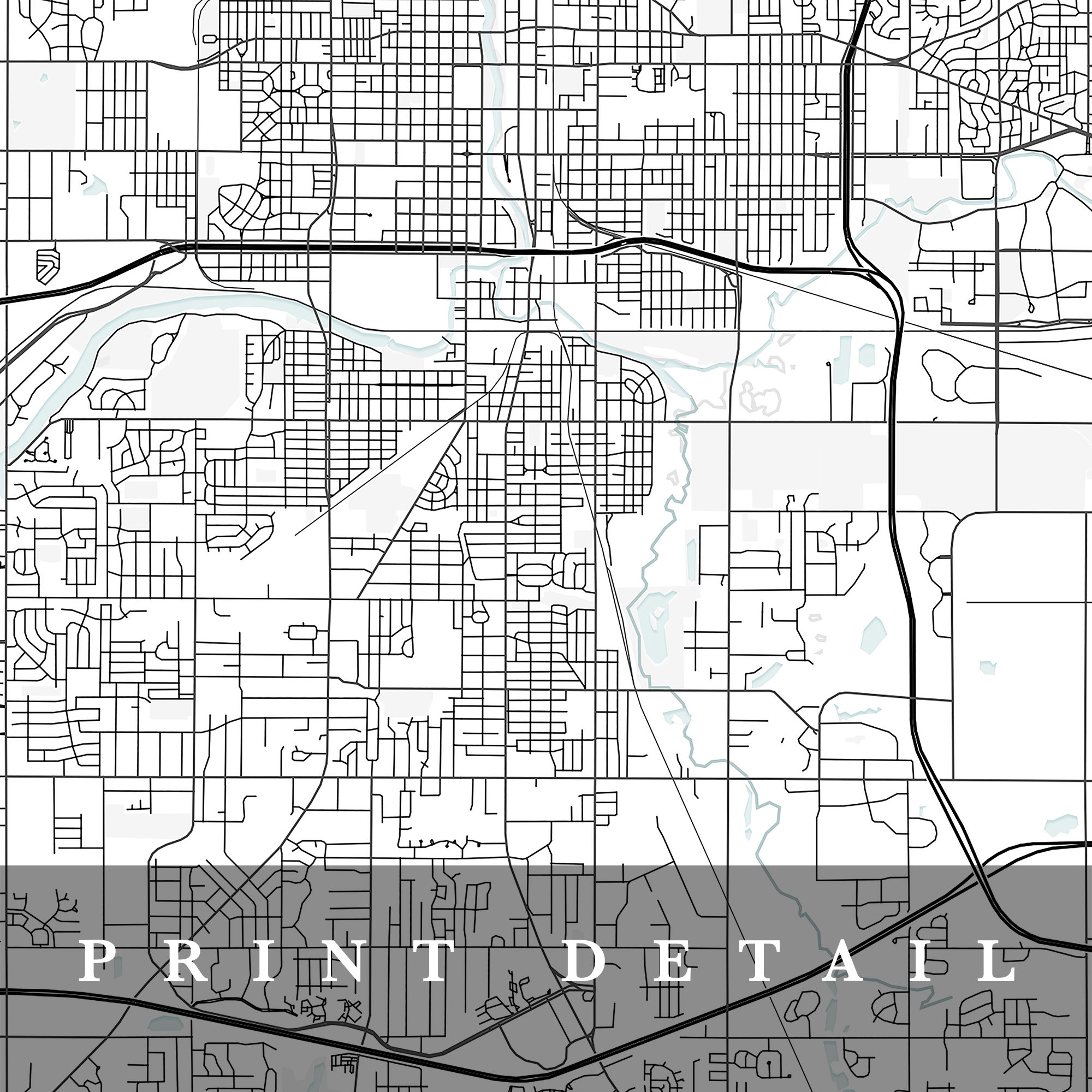 Lansing Map, Lansing Poster, Lansing Map Poster, Lansing Art, Map of ...
