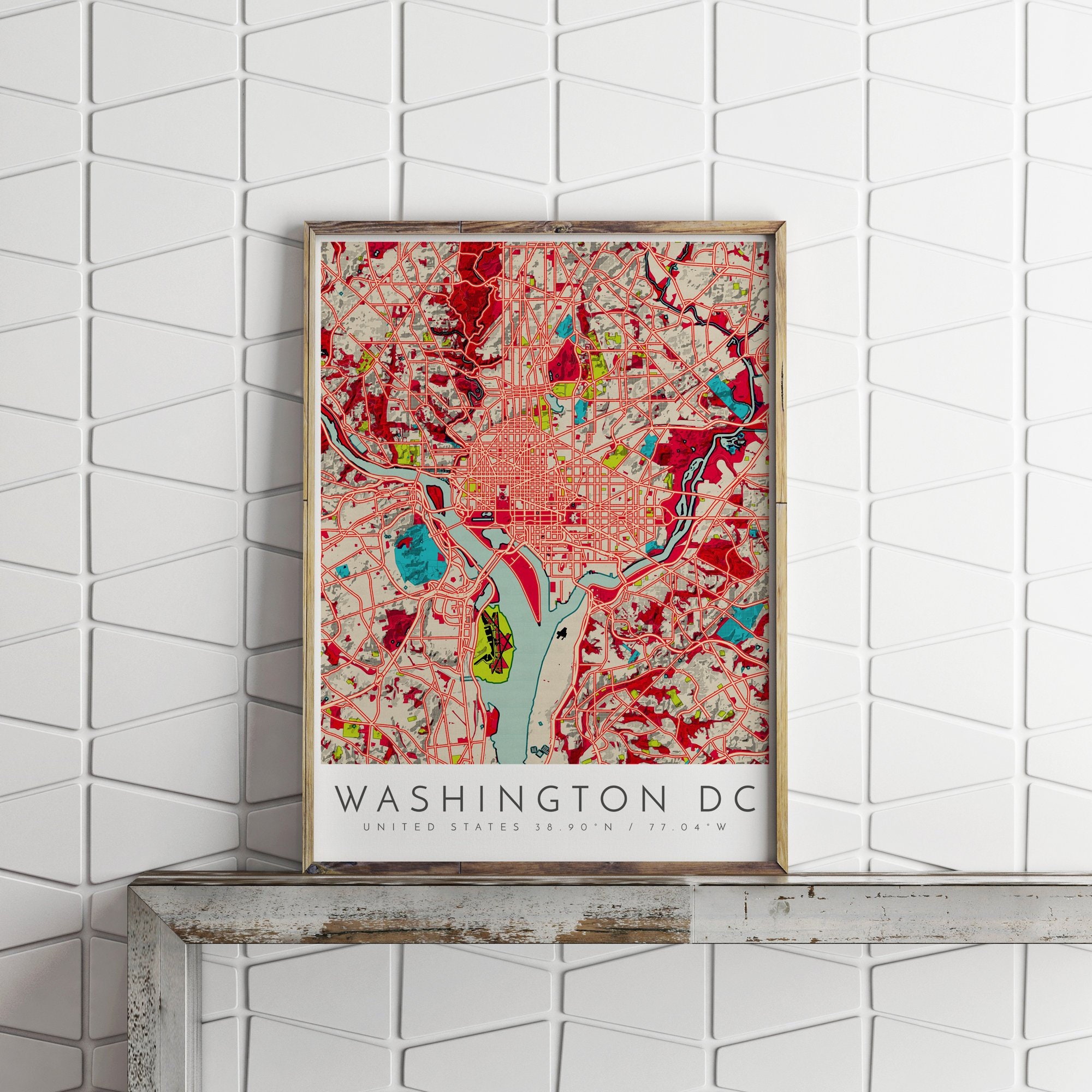 Washington DC Map Print Washington DC Print Washington Dc | Etsy